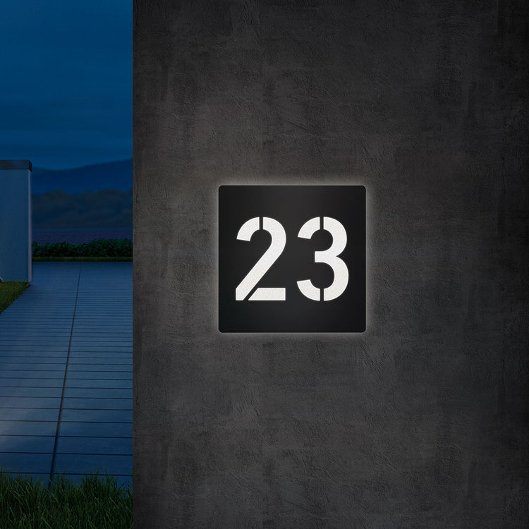 Illuminated house number: Lux Square – NumberFix